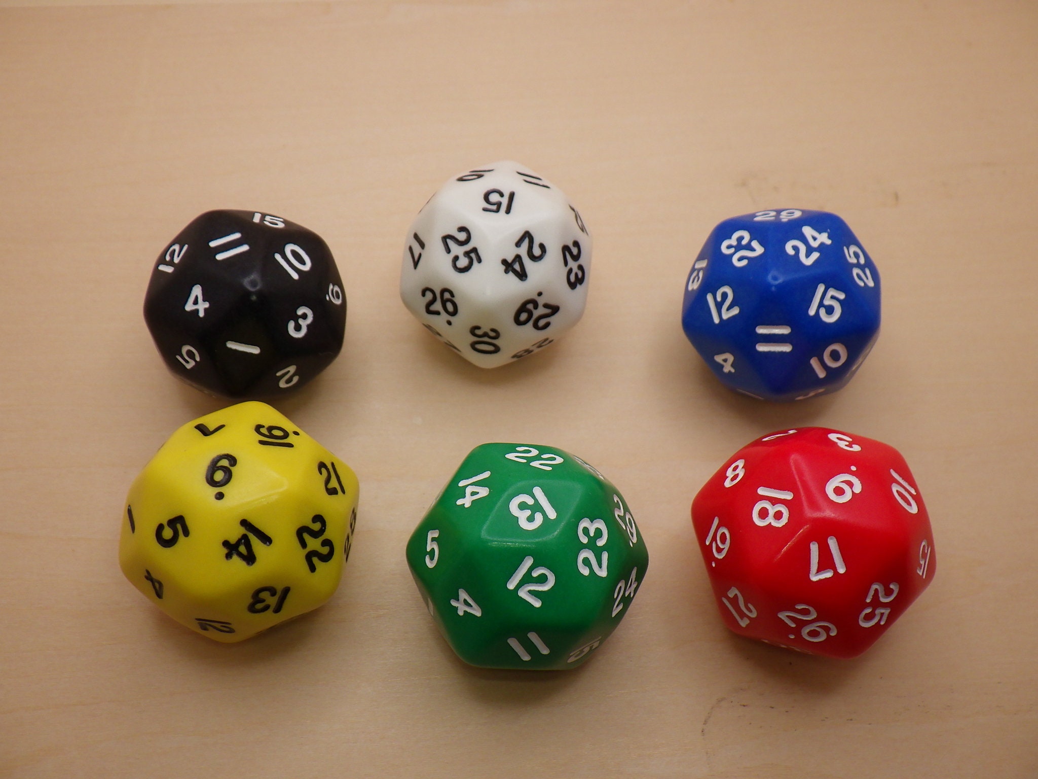 33mm D30 (thirty Sided) Die White With Black - RPG Tool Tabletop ...