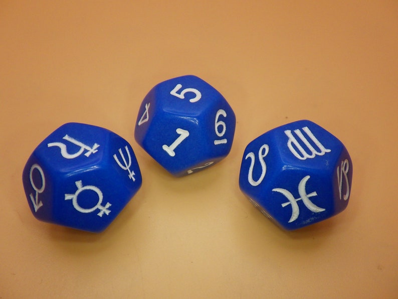3D12 x3 Twelve Sided Astrology Dice Set Planets Signs - Etsy