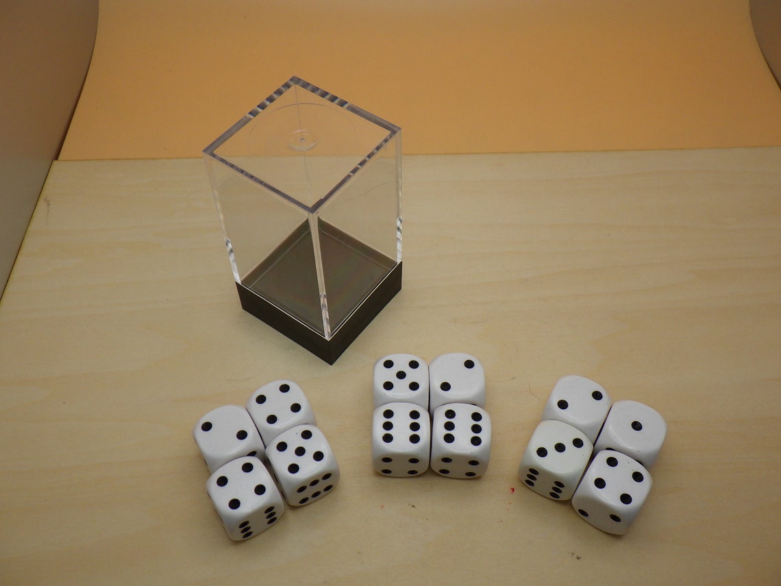 16mm 12D6 Dice Block - White With Black -tool Tabletop Roleplay Games ...