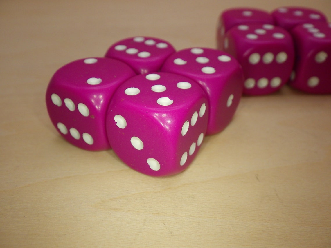 16mm 12D6 Dice Block - Lt Purple W/ White -tool Tabletop Roleplay Games ...