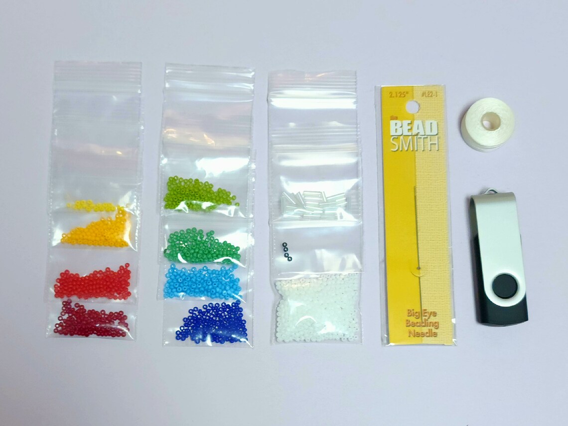 White Beaded Hummingbird Kit With Pattern and Supplies - Etsy