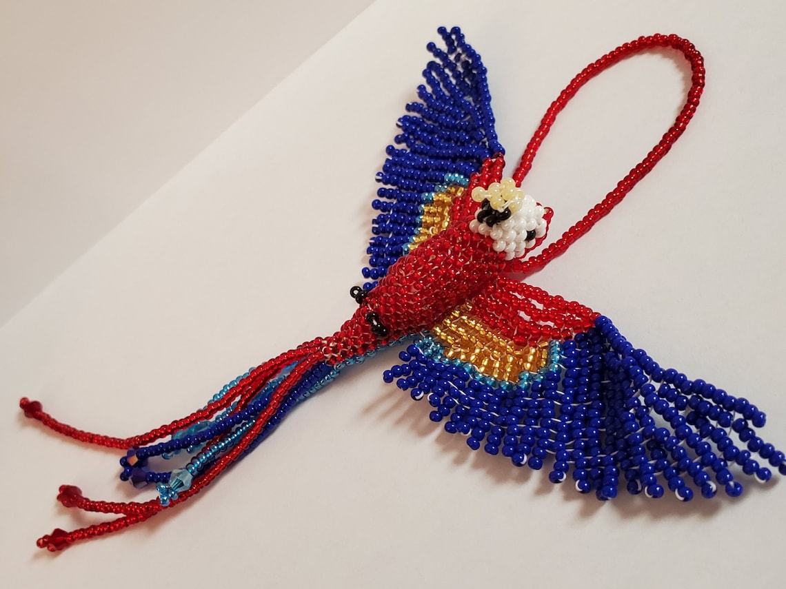 Beaded Scarlet Macaw Parrot Pattern tutorial Only - Etsy