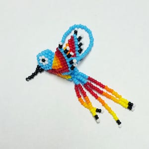 NEW Mini Beaded Hummingbird Pattern (tutorial Only) - "fire and Ice" - Etsy