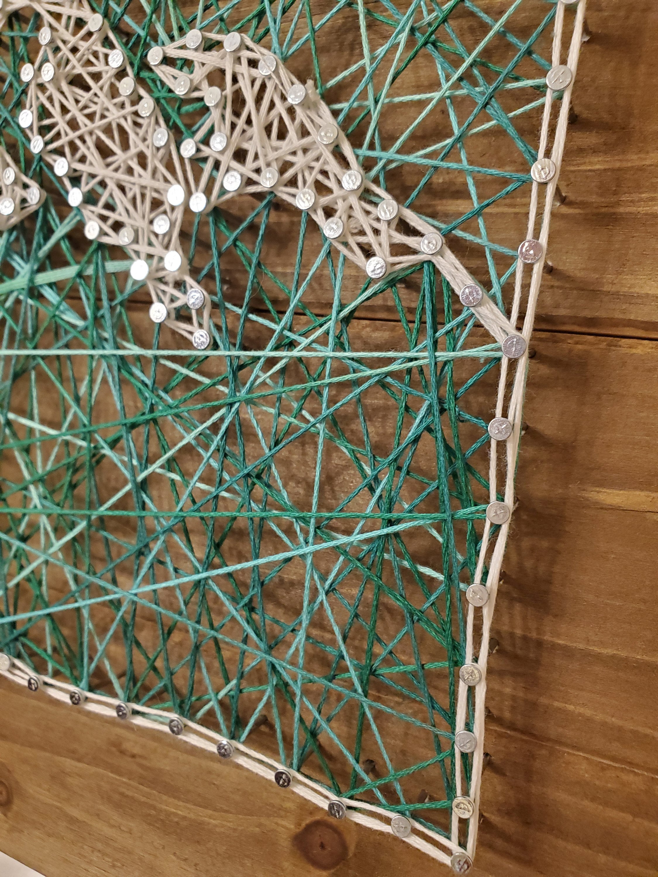 String Art Pattern (tutorial) - Washington State With Cascade Mountains ...