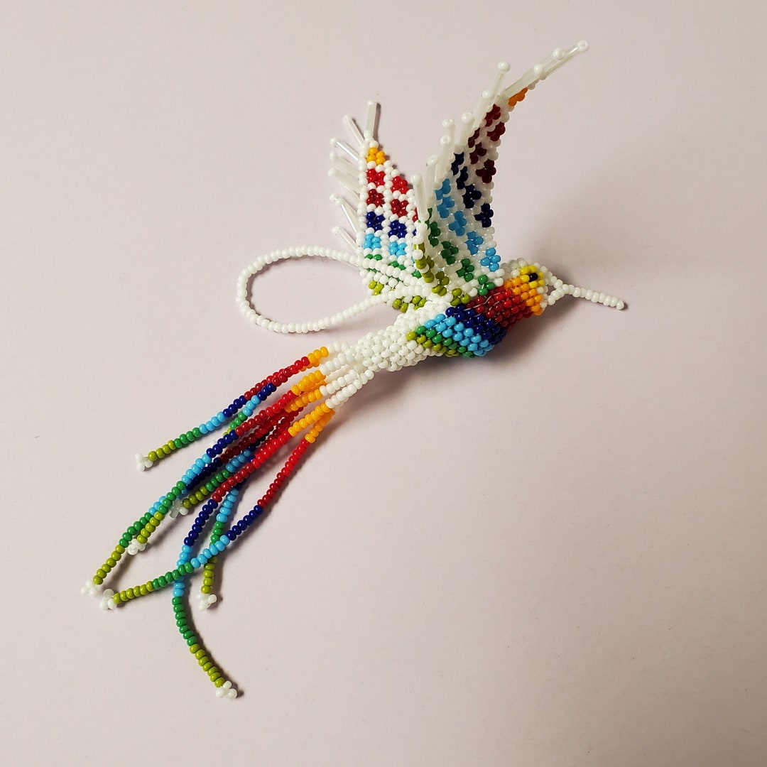White Beaded Hummingbird Kit With Pattern and Supplies - Etsy