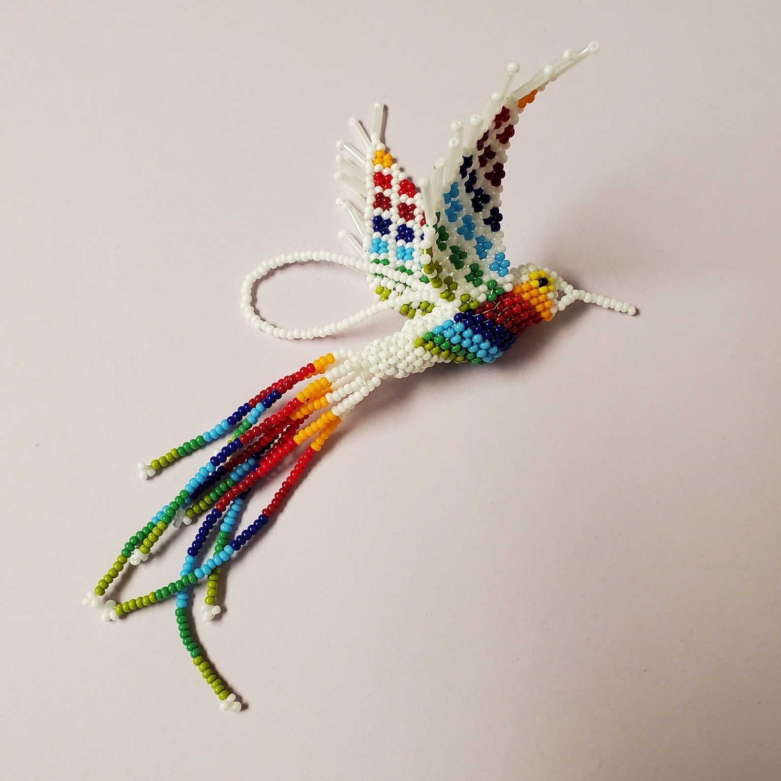 White Beaded Hummingbird Kit With Pattern and Supplies - Etsy