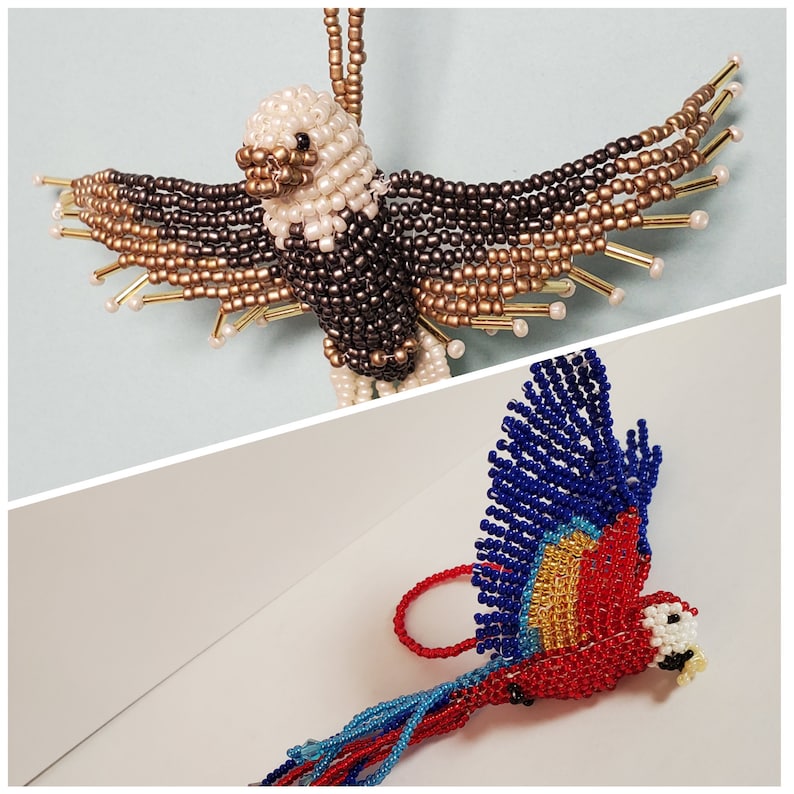 Beaded Scarlet Macaw and Beaded Eagle Patterns (tutorials Only) - Etsy