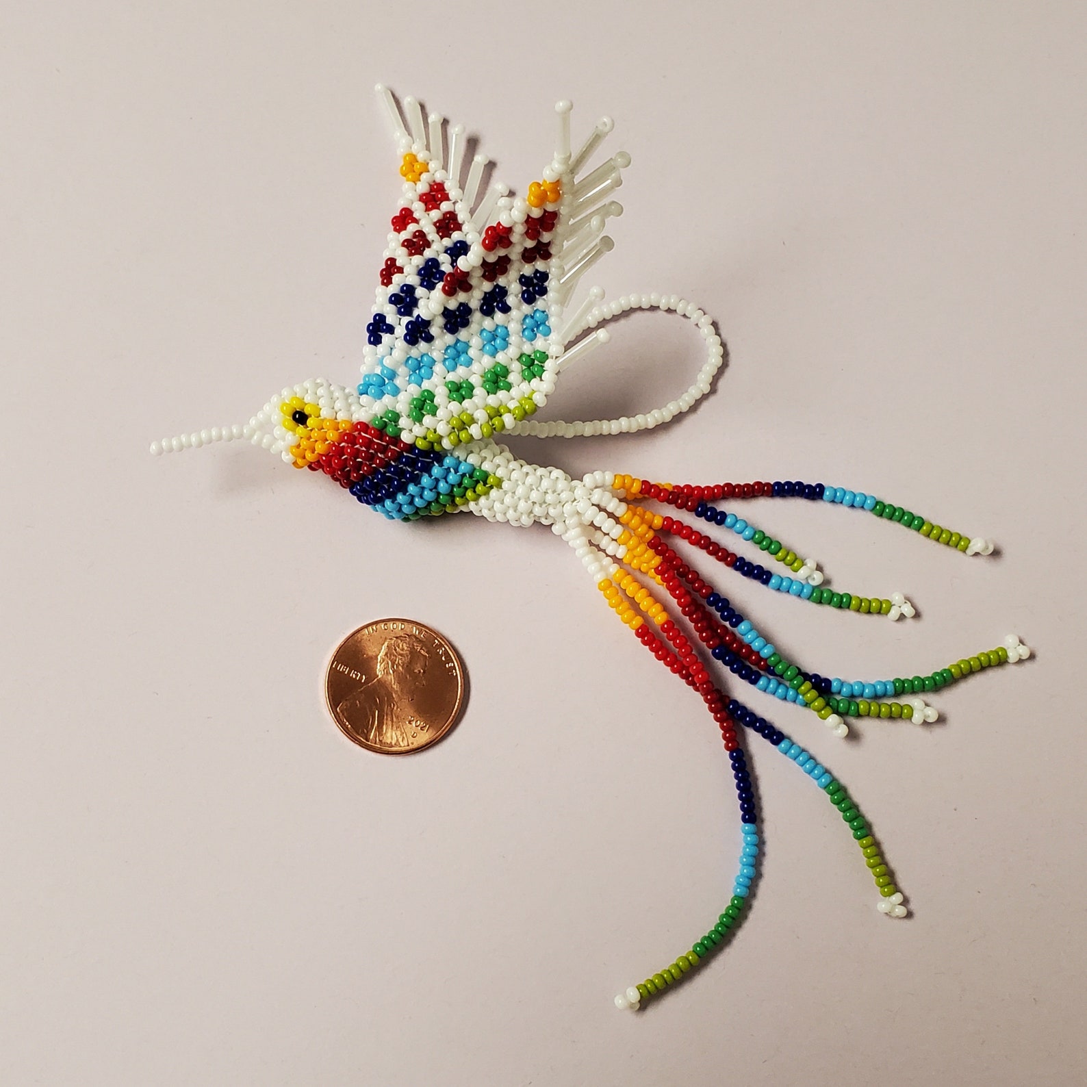 White Beaded Hummingbird Kit With Pattern and Supplies - Etsy