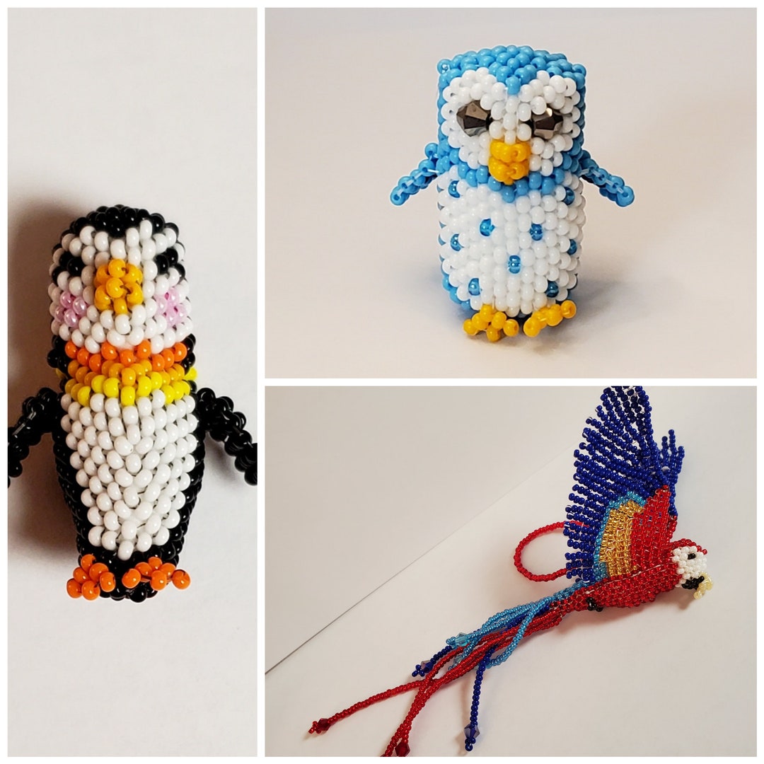 Beaded Hummingbird, Beaded Penguin, and Beaded Scarlet Macaw Patterns ...