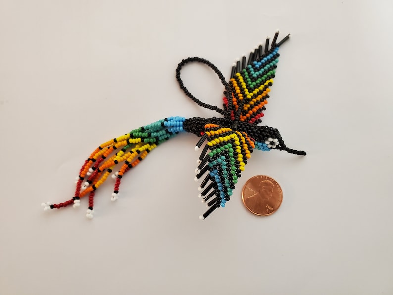 Beaded Hummingbird Pattern (tutorial Only) - Black Rainbow - Etsy