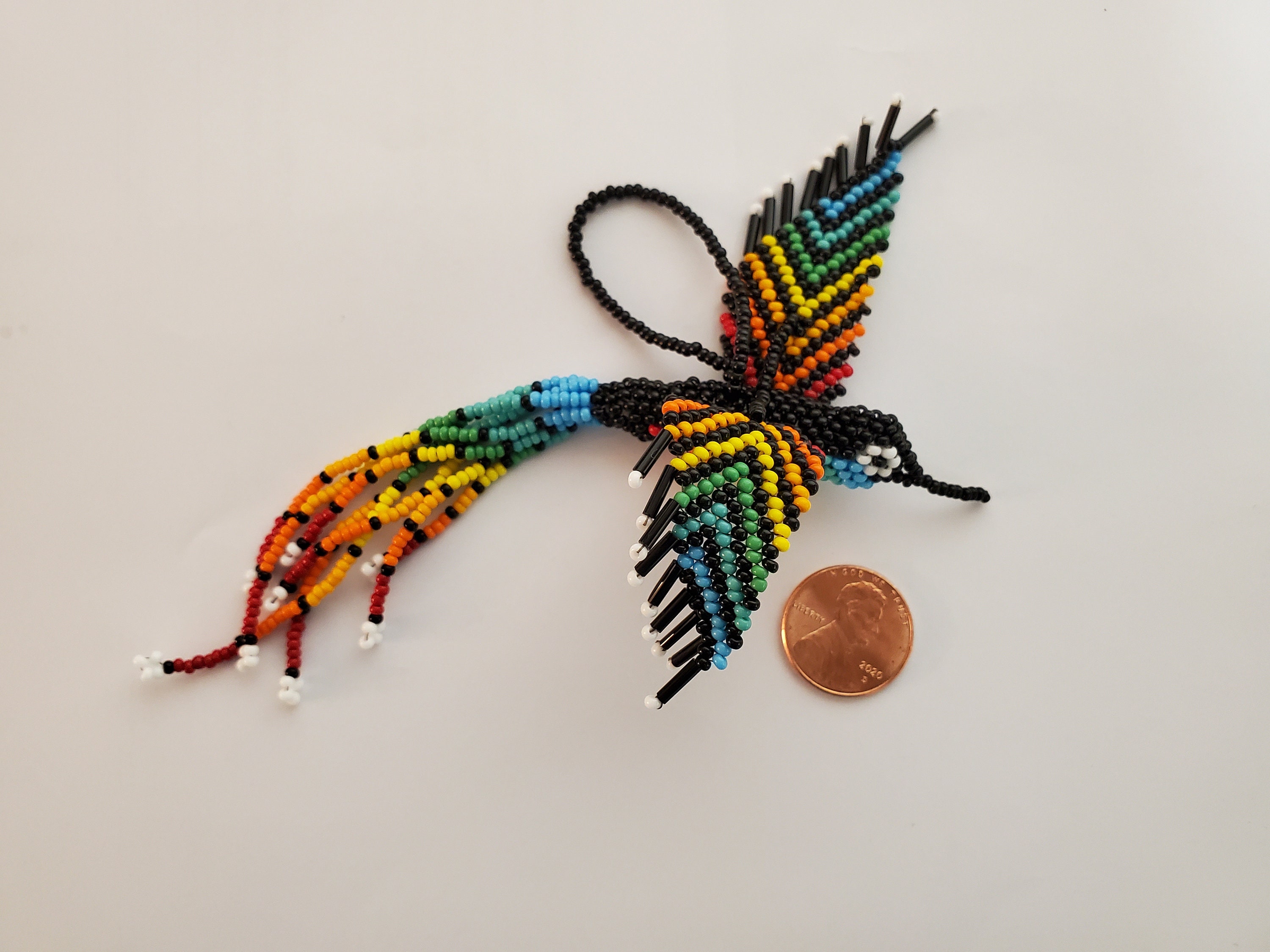 Beaded Hummingbird Pattern tutorial Only Black Rainbow - Etsy