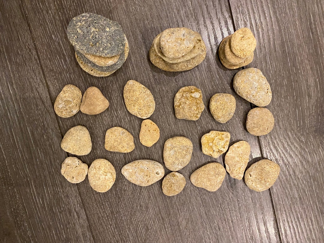 Round Sea Stone Set of 30 Pcs Beach Stone Bulk Sea Stone for Crafting ...