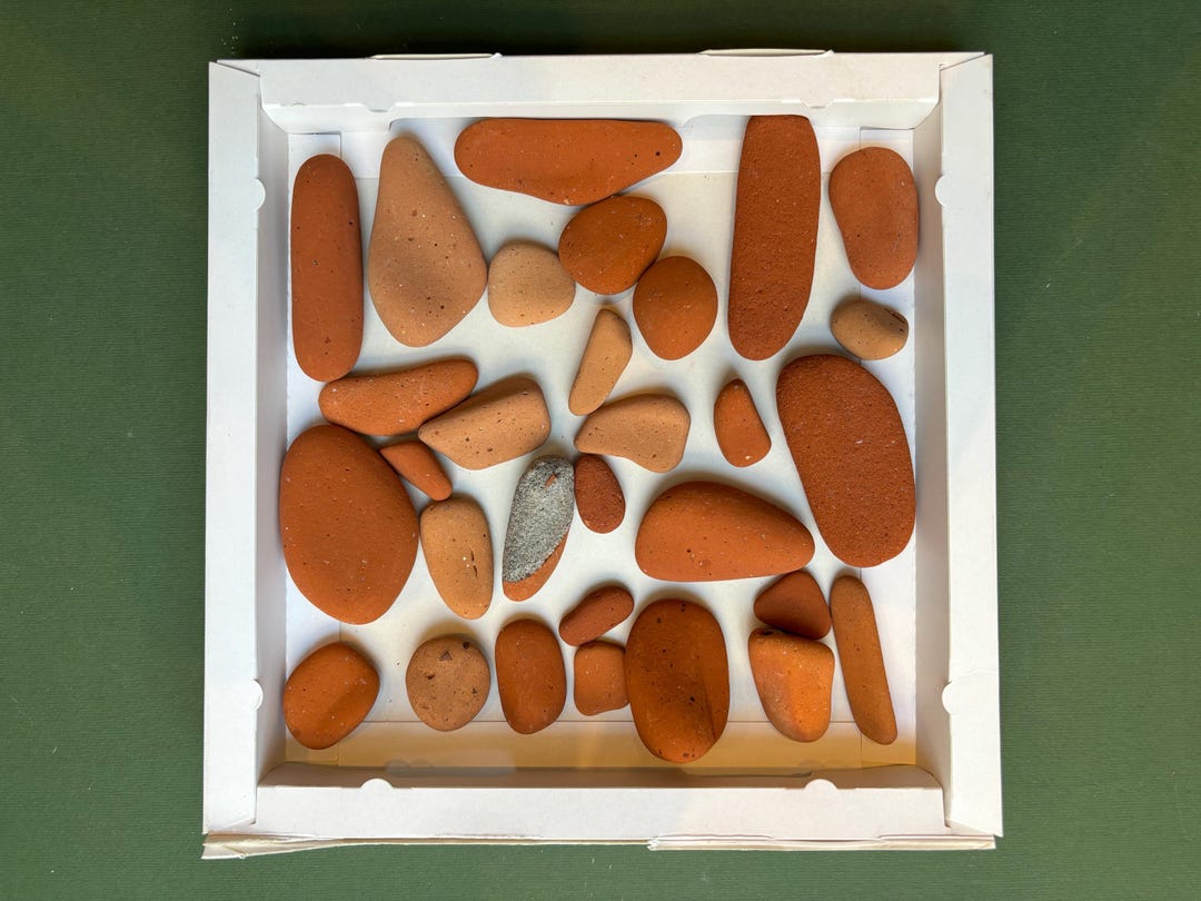 Red Brick Pebbles Stone Set of 30 Pcs - Beach Stone - Bulk Sea Stone ...