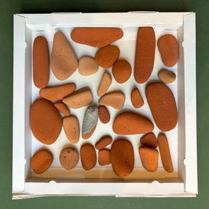 Red Brick Pebbles Stone Set of 30 Pcs - Beach Stone - Bulk Sea Stone ...