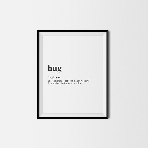Hug/definition/definition Print/dictionary Print/printable | Etsy
