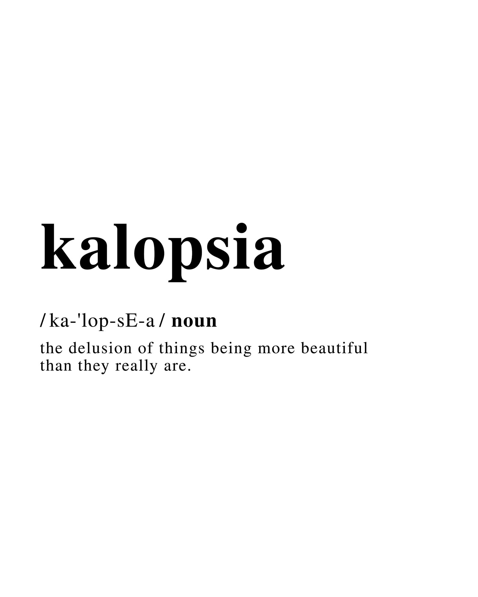 Kalopsia/Definition/Definition Print/Dictionary | Etsy