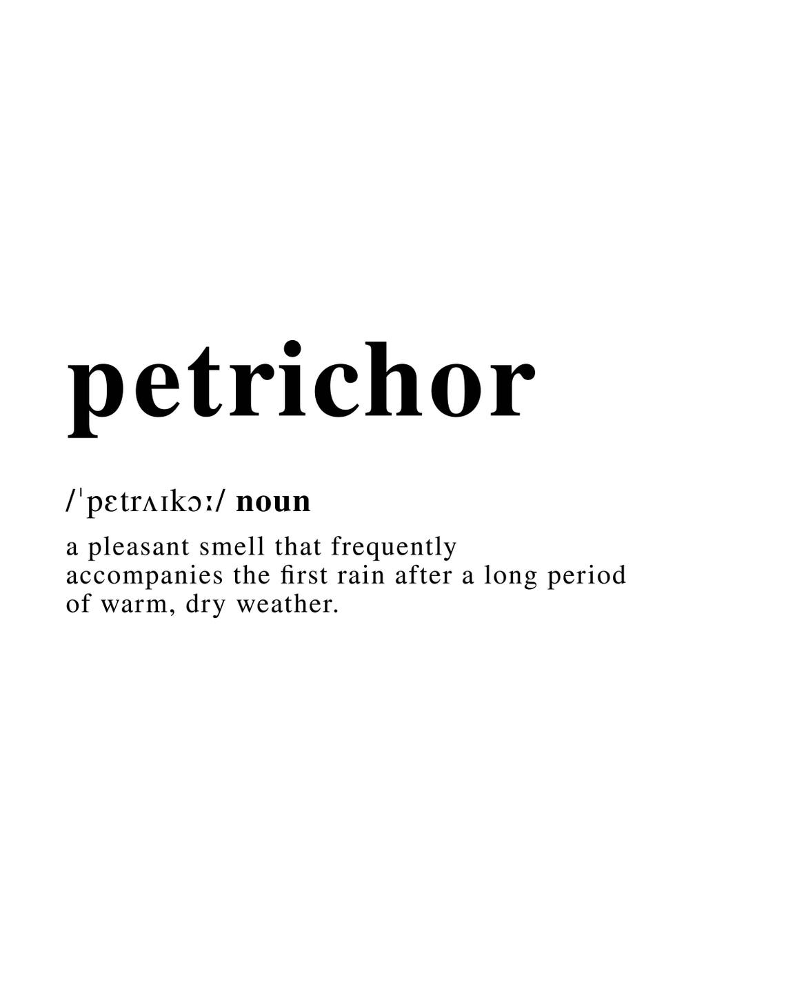 Petrichor/definition/definition Print/dictionary Print/printable Wall ...