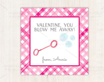 Bubble Valentine, Blow Pop Valentine Card, Printable, You Blow Me Away ...