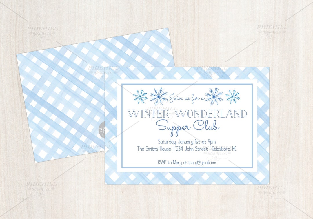 Winter Wonderland Supper Club Invitation Custom Printable - Etsy