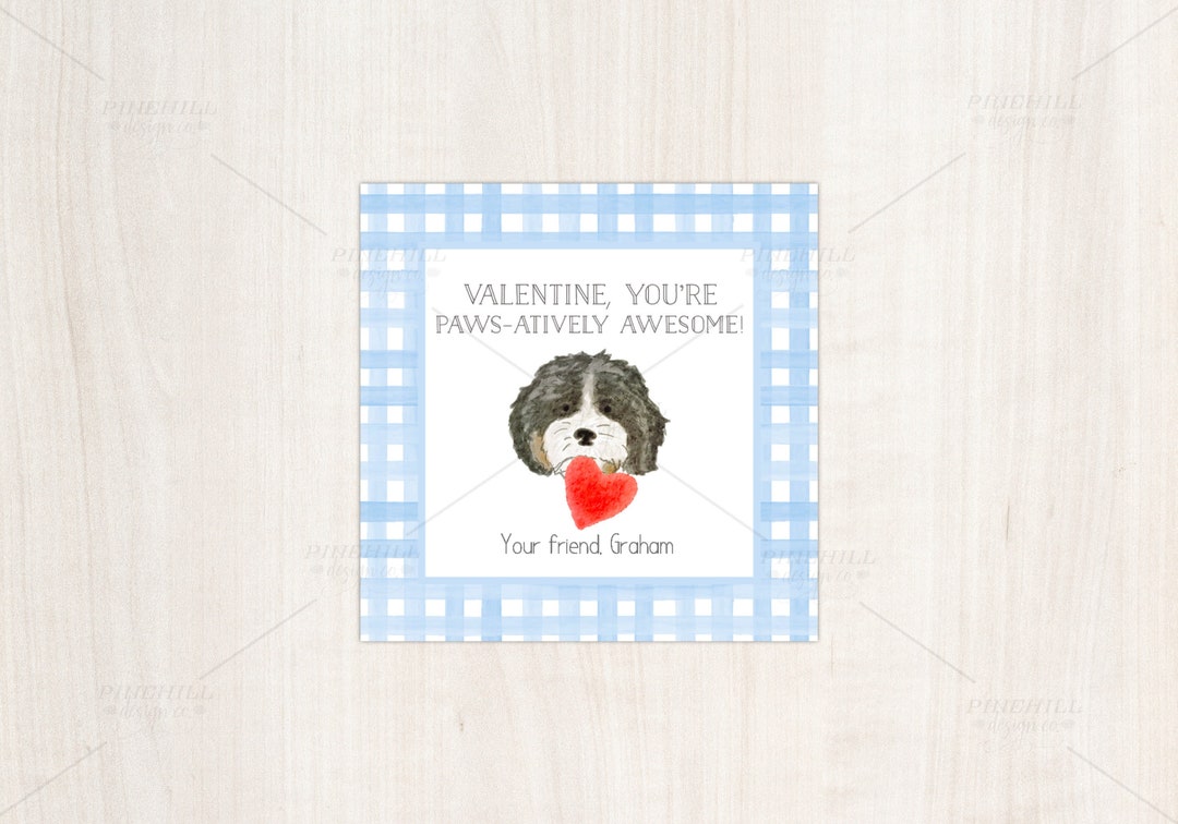 Puppy Dog Valentine Tags Printable Editable - Etsy