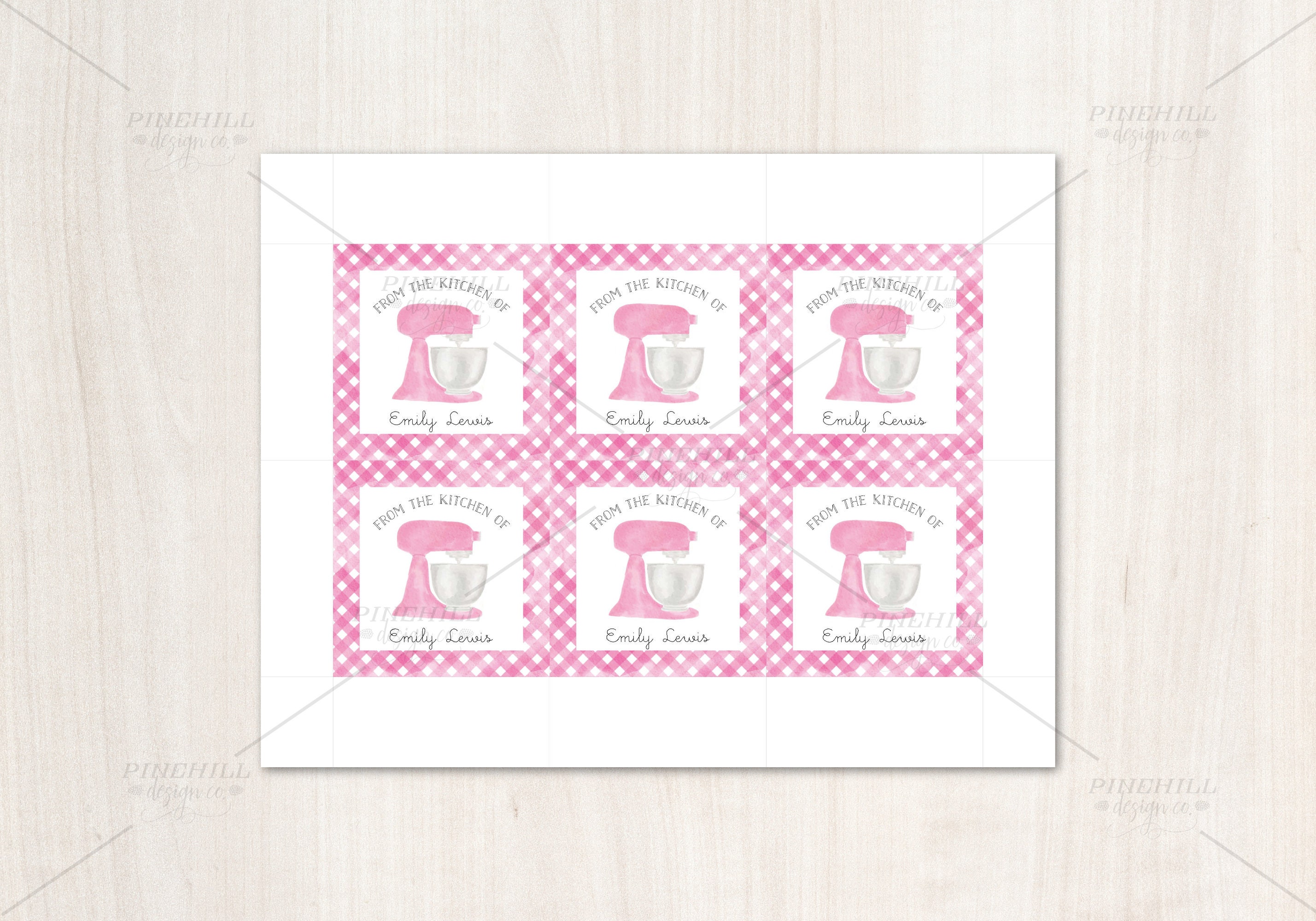 Pink Gingham Treat Kitchen Gift Tags Printable Editable - Etsy