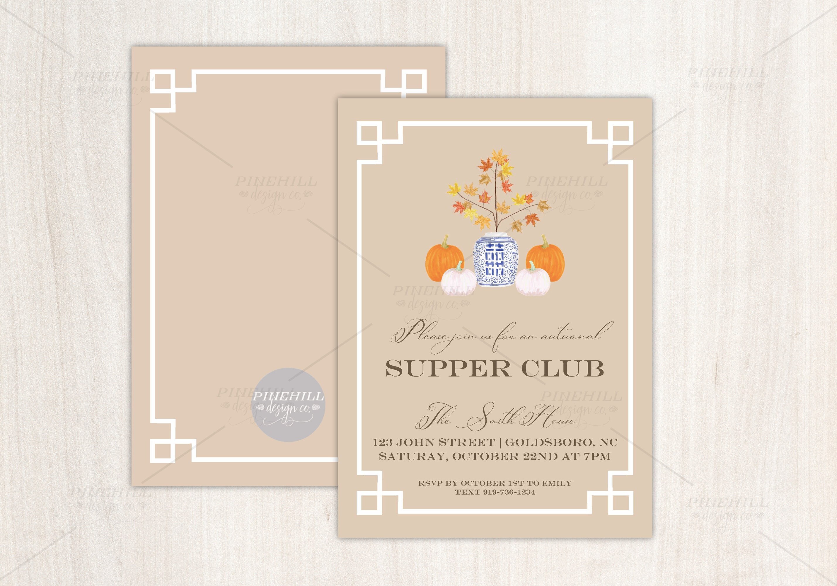 Fall Autumn Supper Club Dinner Party Friendsgiving Grandmillennial ...