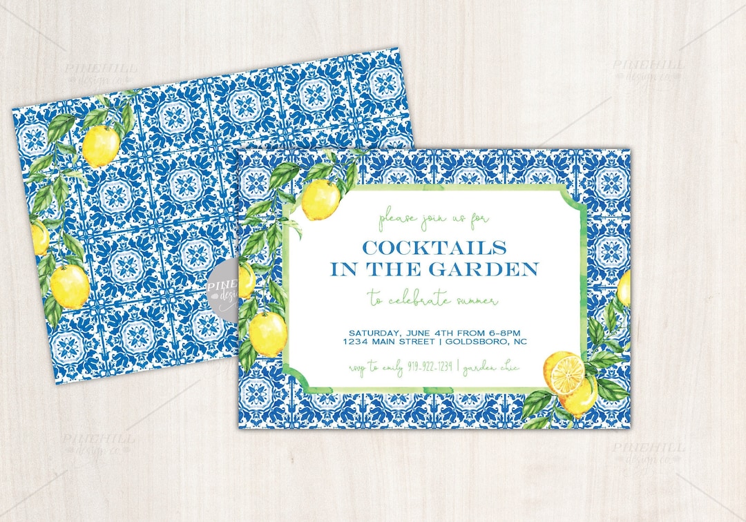 Summer Cocktail Supper Club Invitation Custom Printable - Etsy