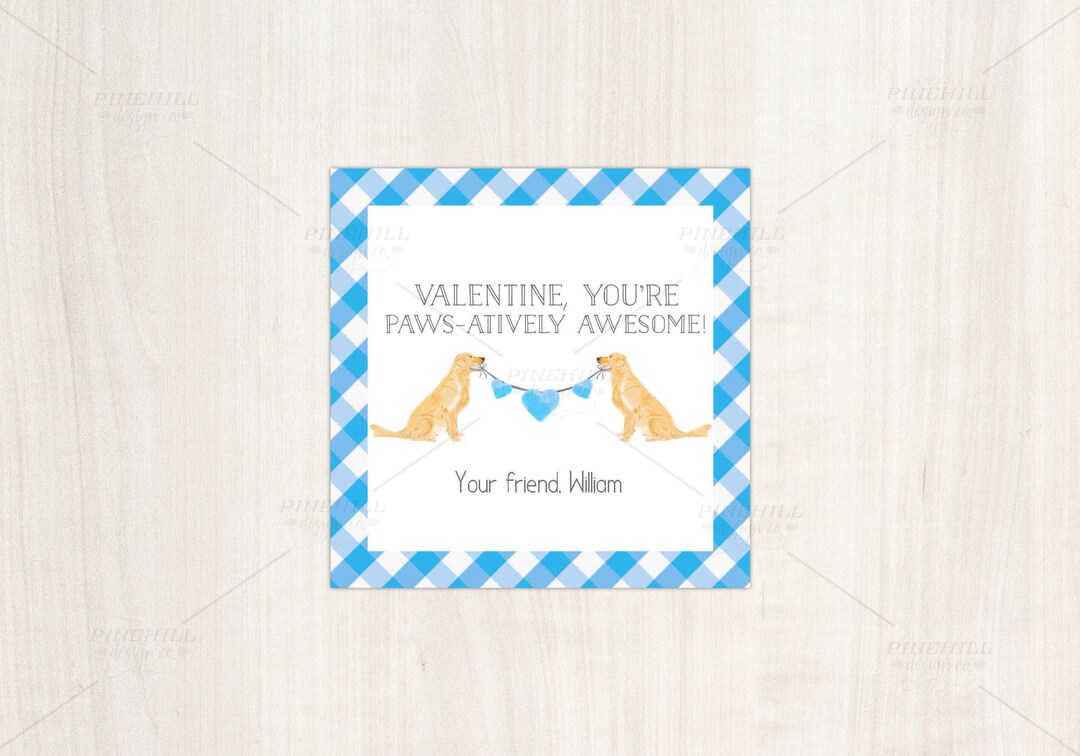 Dog Valentine Tags Printable Editable - Etsy