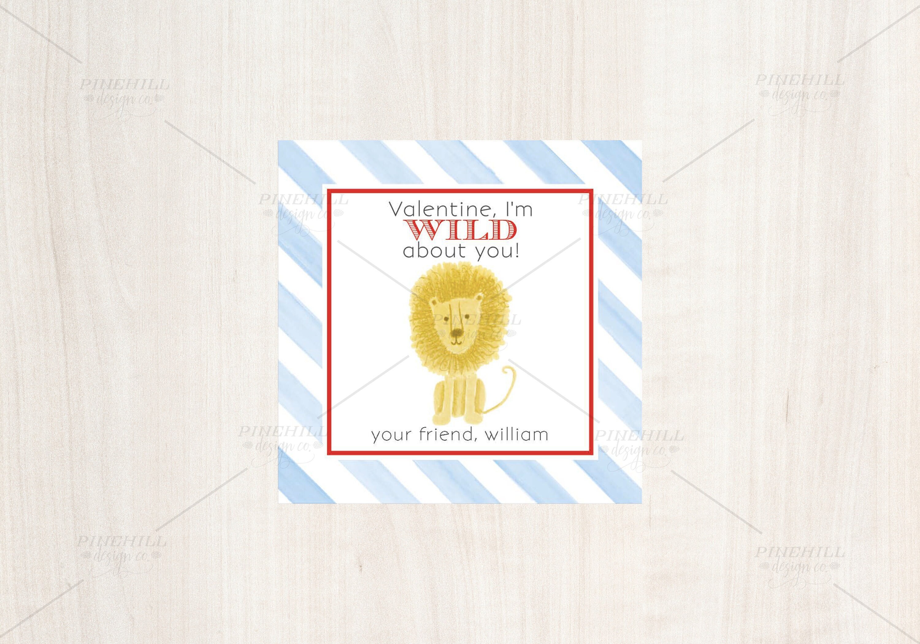 Lion Valentine Wild Tags Printable Editable - Etsy