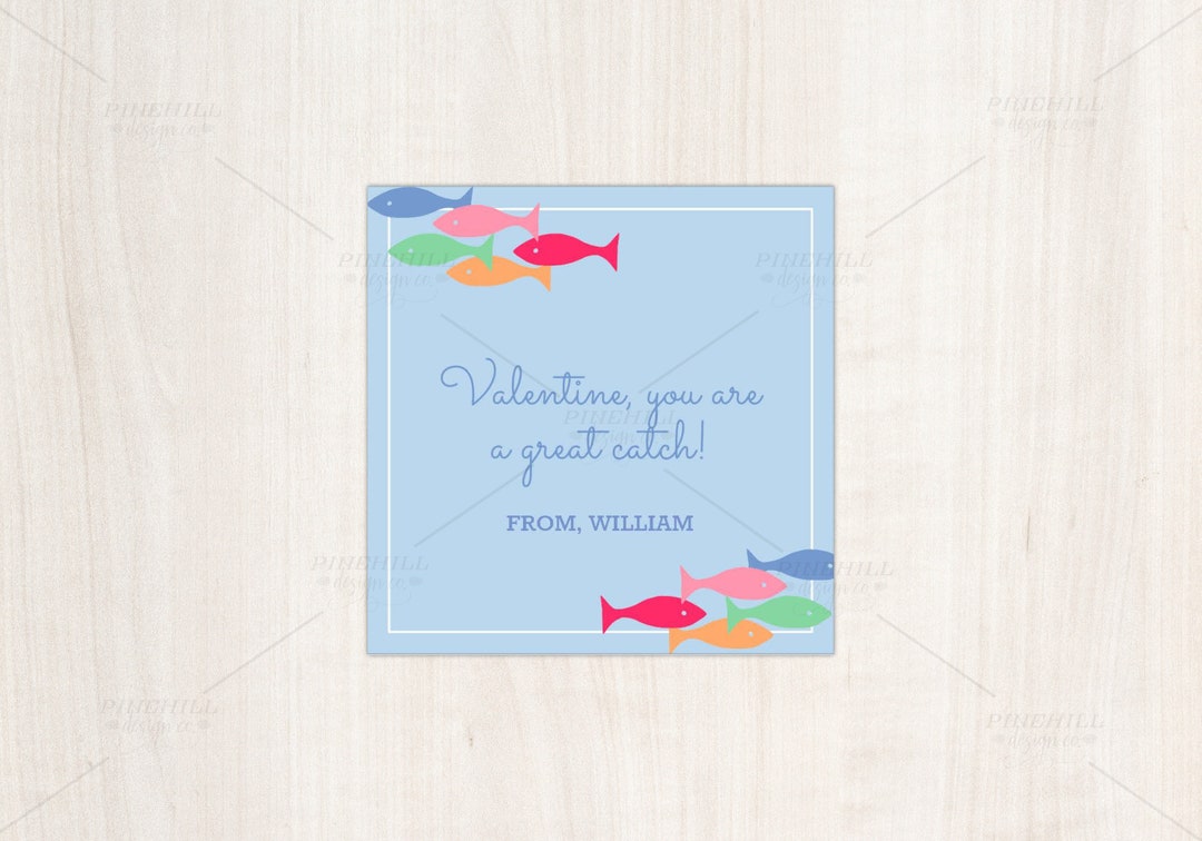 Great Catch Fish Valentine Tags Printable Editable - Etsy