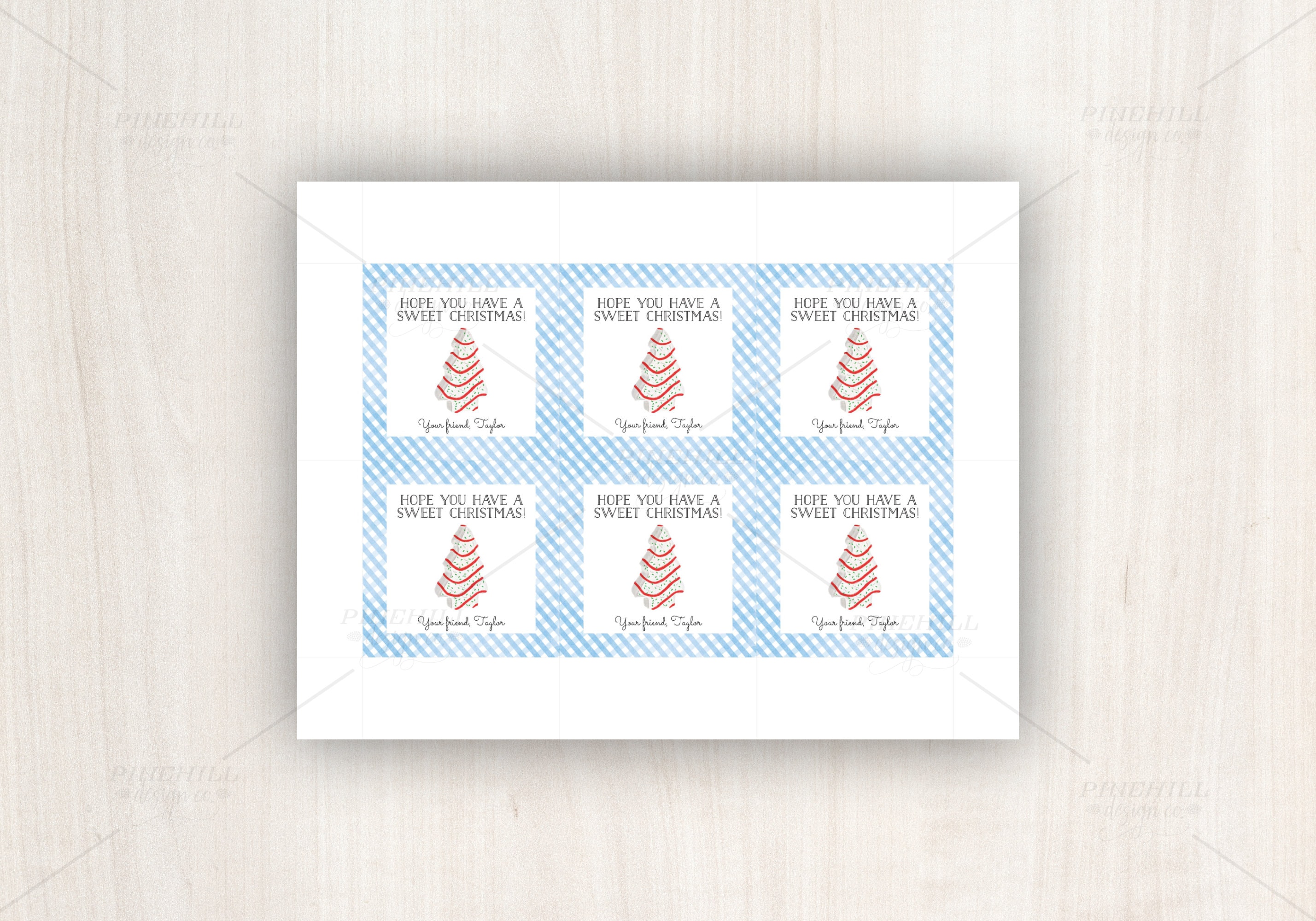 Christmas Tree Cake Gift Tags Printable Editable - Etsy