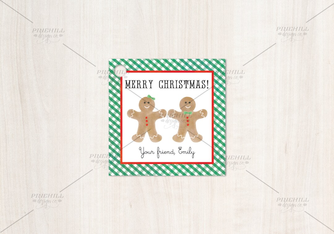 Gingerbread Man Christmas Gift Tags Printable Editable - Etsy