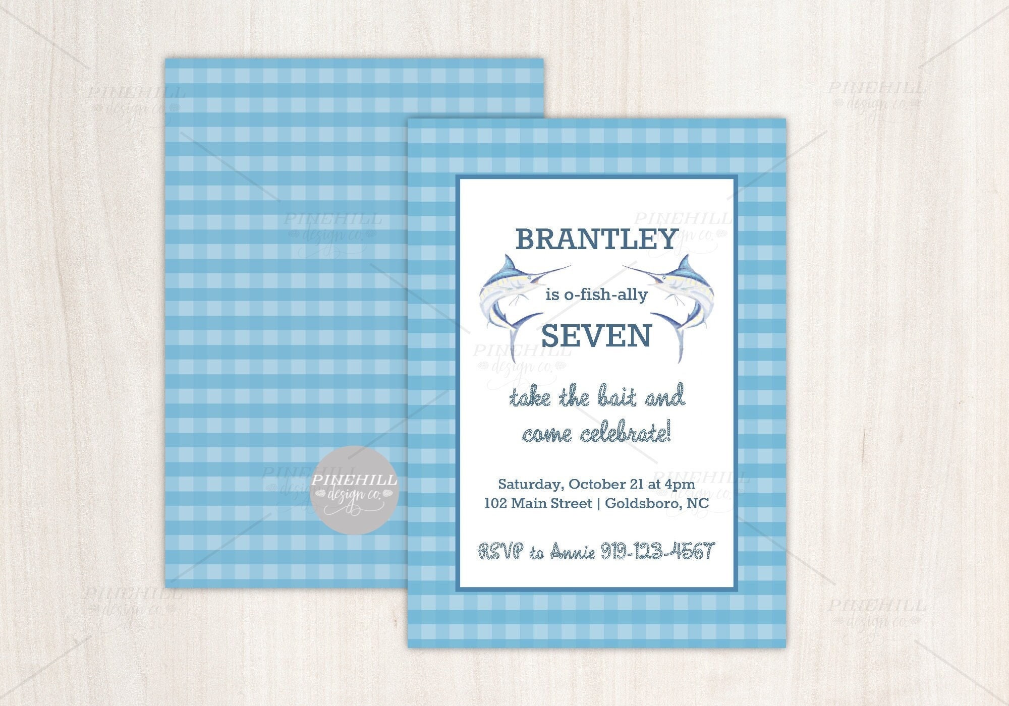 O-fish-ally Fish Marlin Birthday Invitation Custom Printable - Etsy