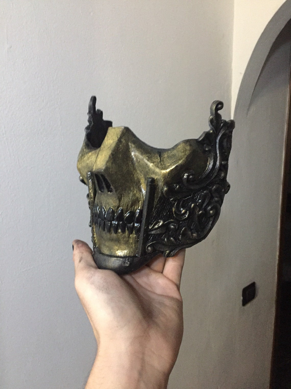 THE RAIDER Special Gold Edition Resin Half-Face Skull Mask | Etsy