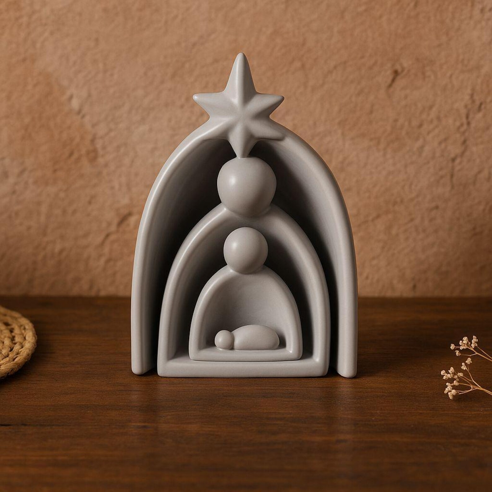 Grey Natural Soapstone Nativity - Etsy