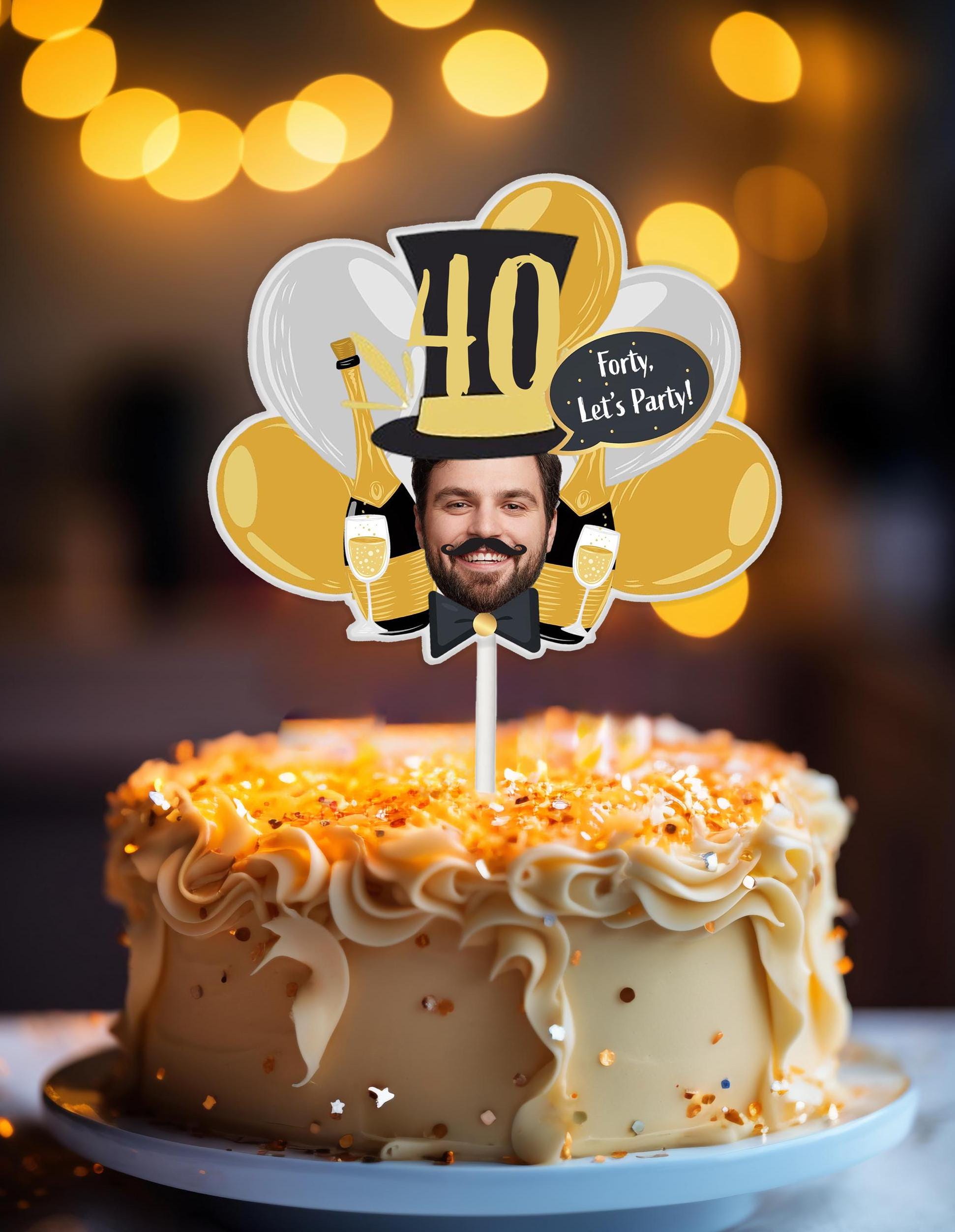 Funny Custom Men's Head Cake & Cupcake Toppers | 6 Unique Designs ...