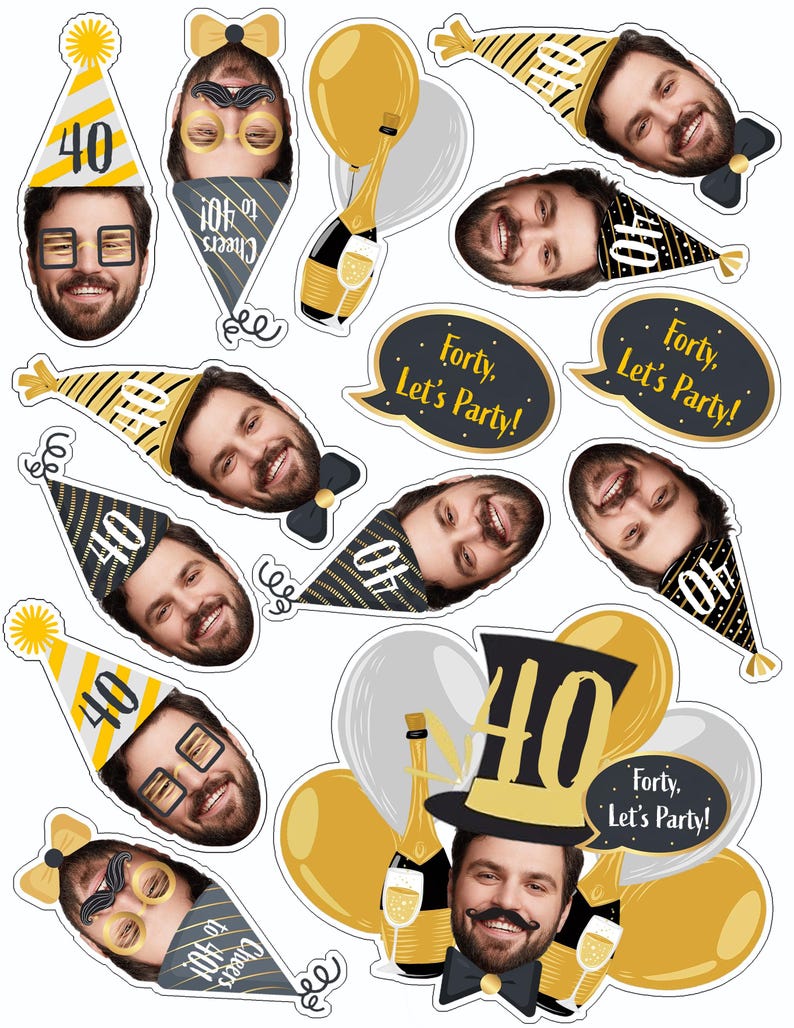 Funny Custom Men's Head Cake & Cupcake Toppers | 6 Unique Designs ...