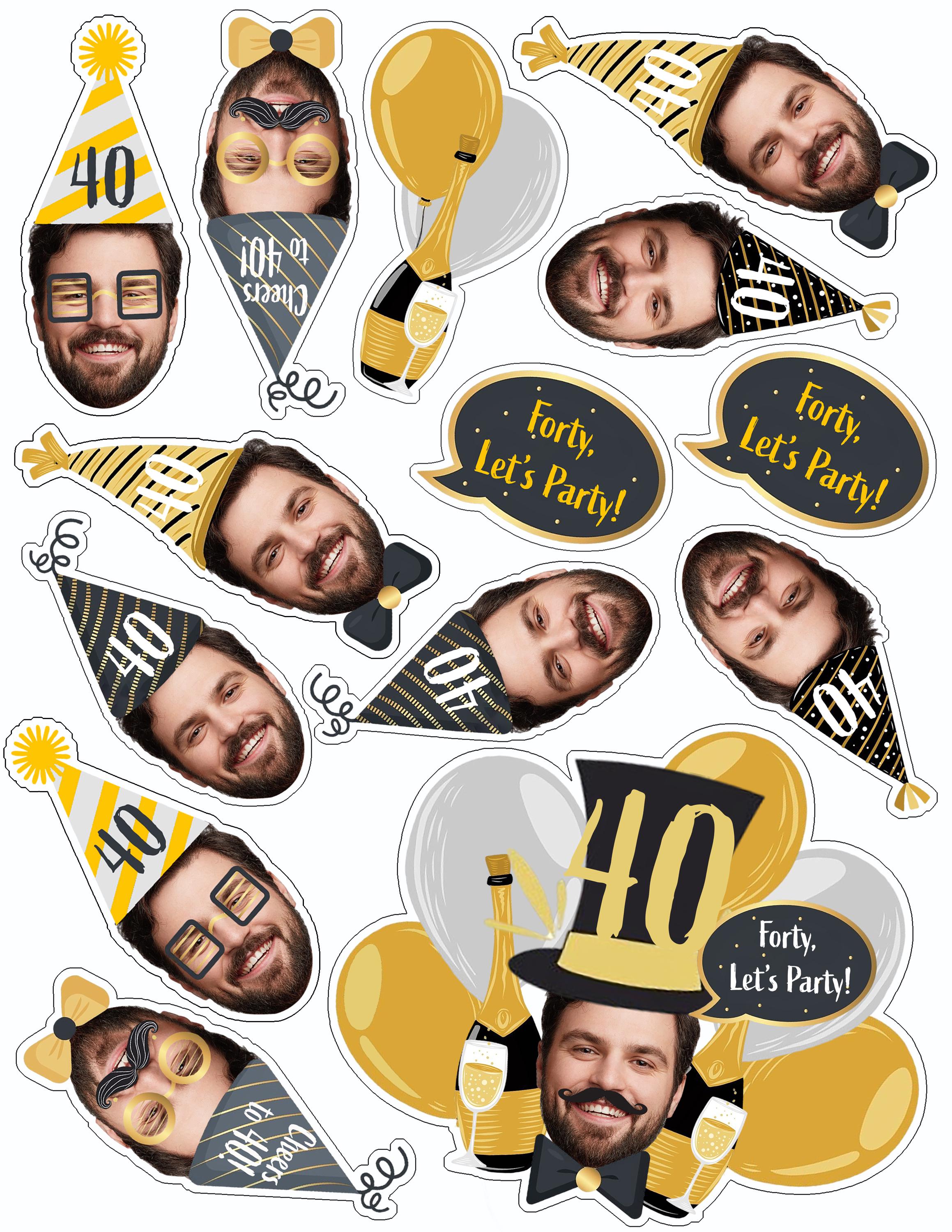 Funny Custom Men's Head Cake & Cupcake Toppers | 6 Unique Designs ...