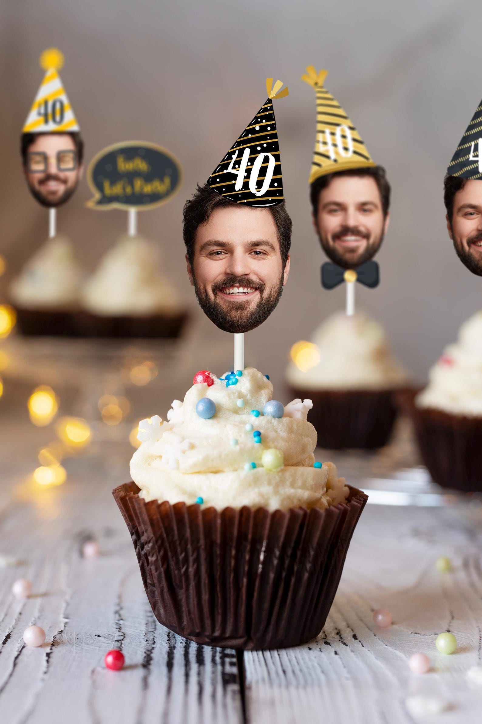 Funny Custom 21+ Cake & Cupcake Toppers for Men | Women - Double-sided ...