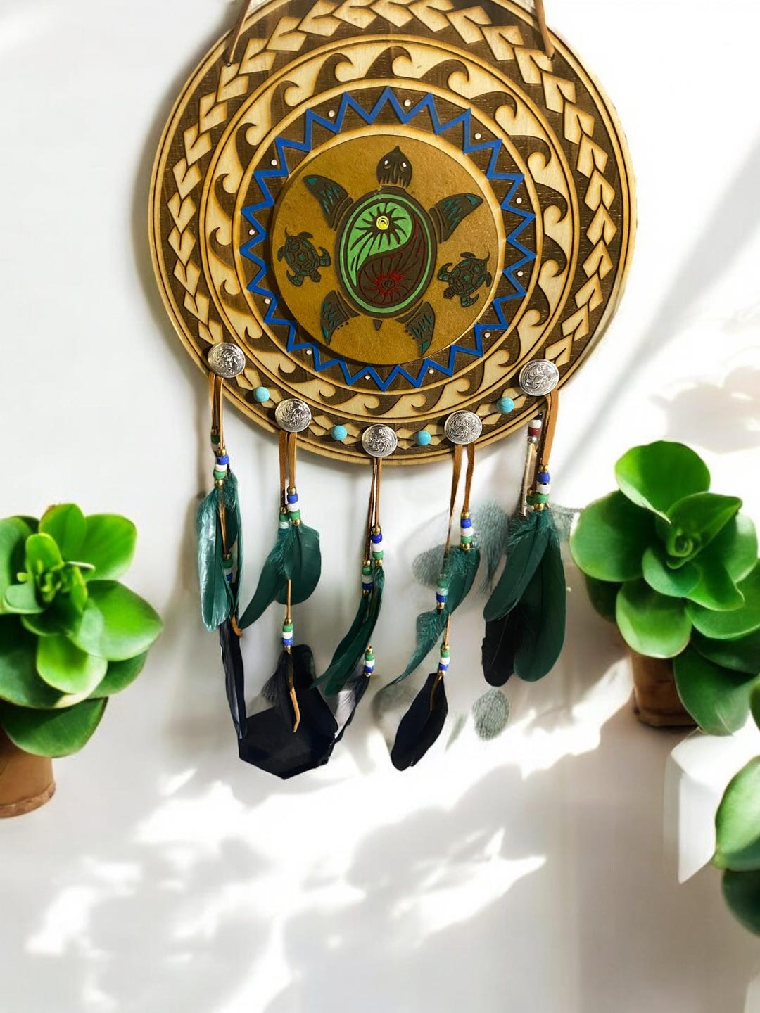 Native American Authentic Handcrafted Spirit Shields Laser Engraved ...