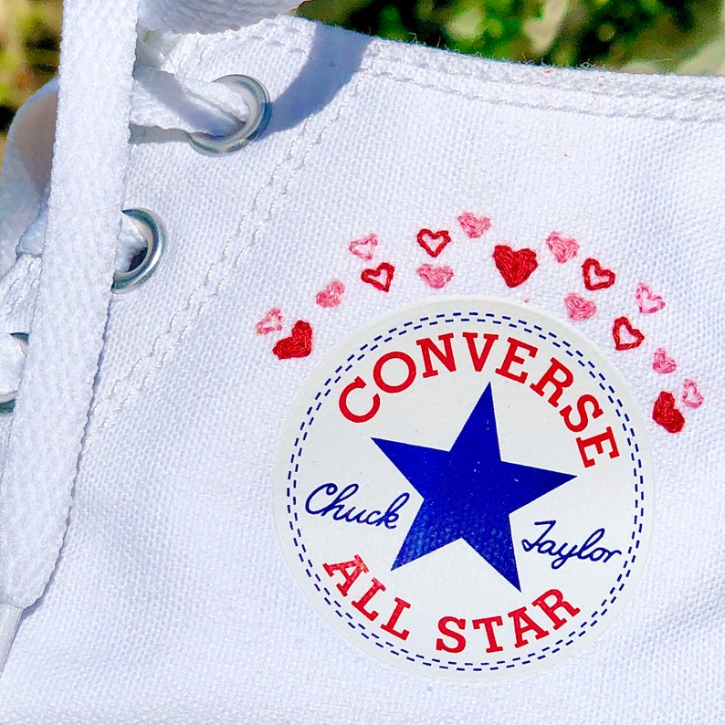 Custom Love Heart Chuck Taylor Converse Embroidered - Etsy UK