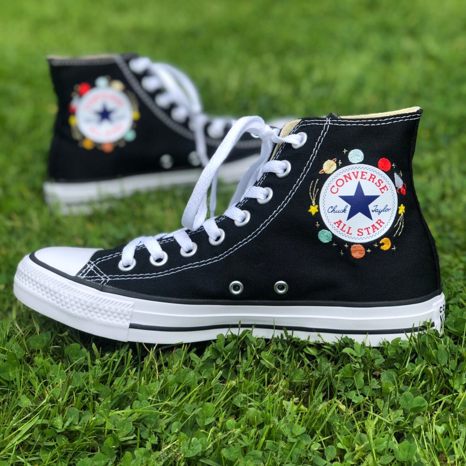 Custom Woman Chuck Taylor Converse Embroidered Space Galaxy - Etsy