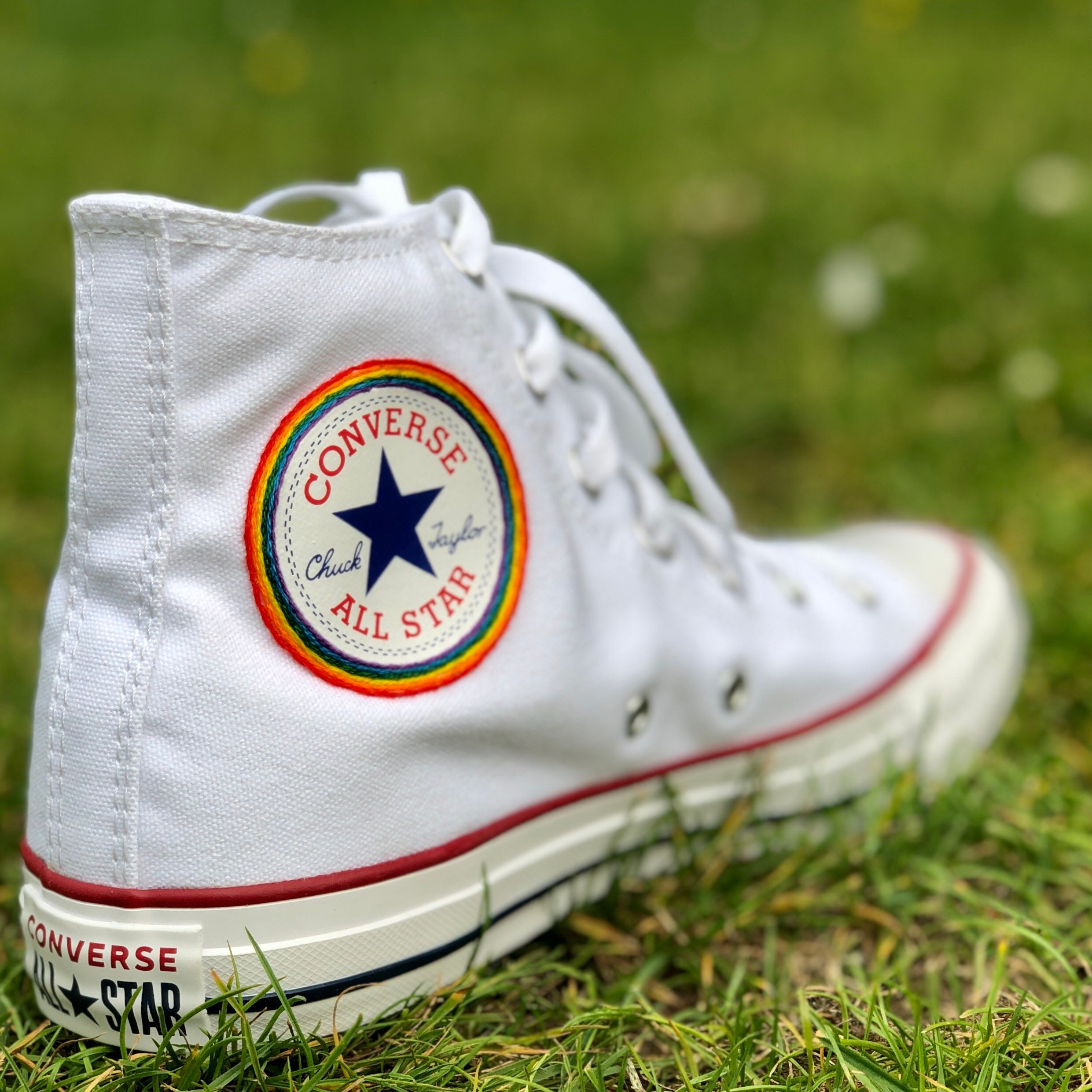 Custom Converse Chuck Taylor Embroidered Rainbow Logo - Etsy