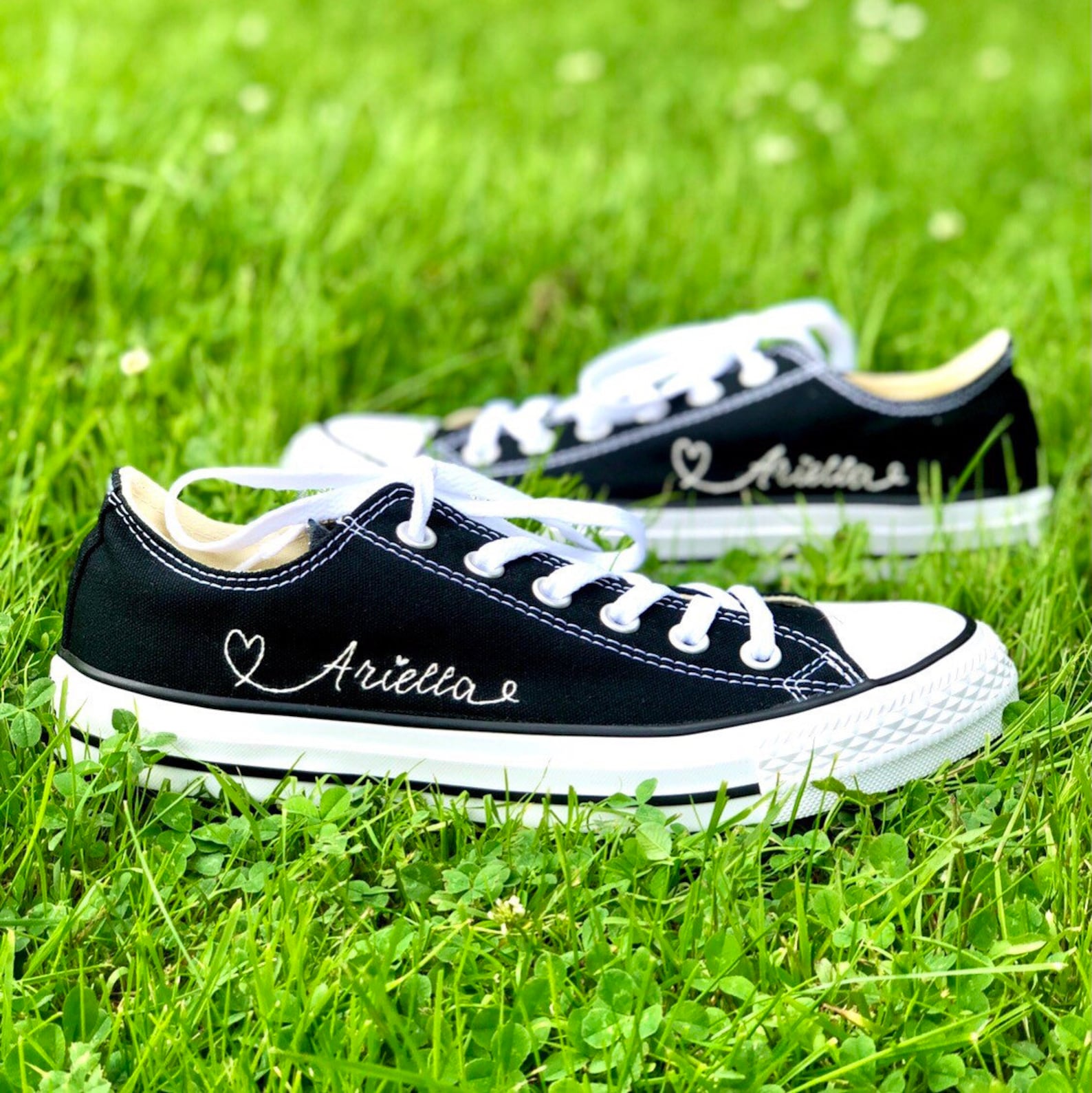 Custom Hand Embroidered Personalised Name Converse - Etsy UK