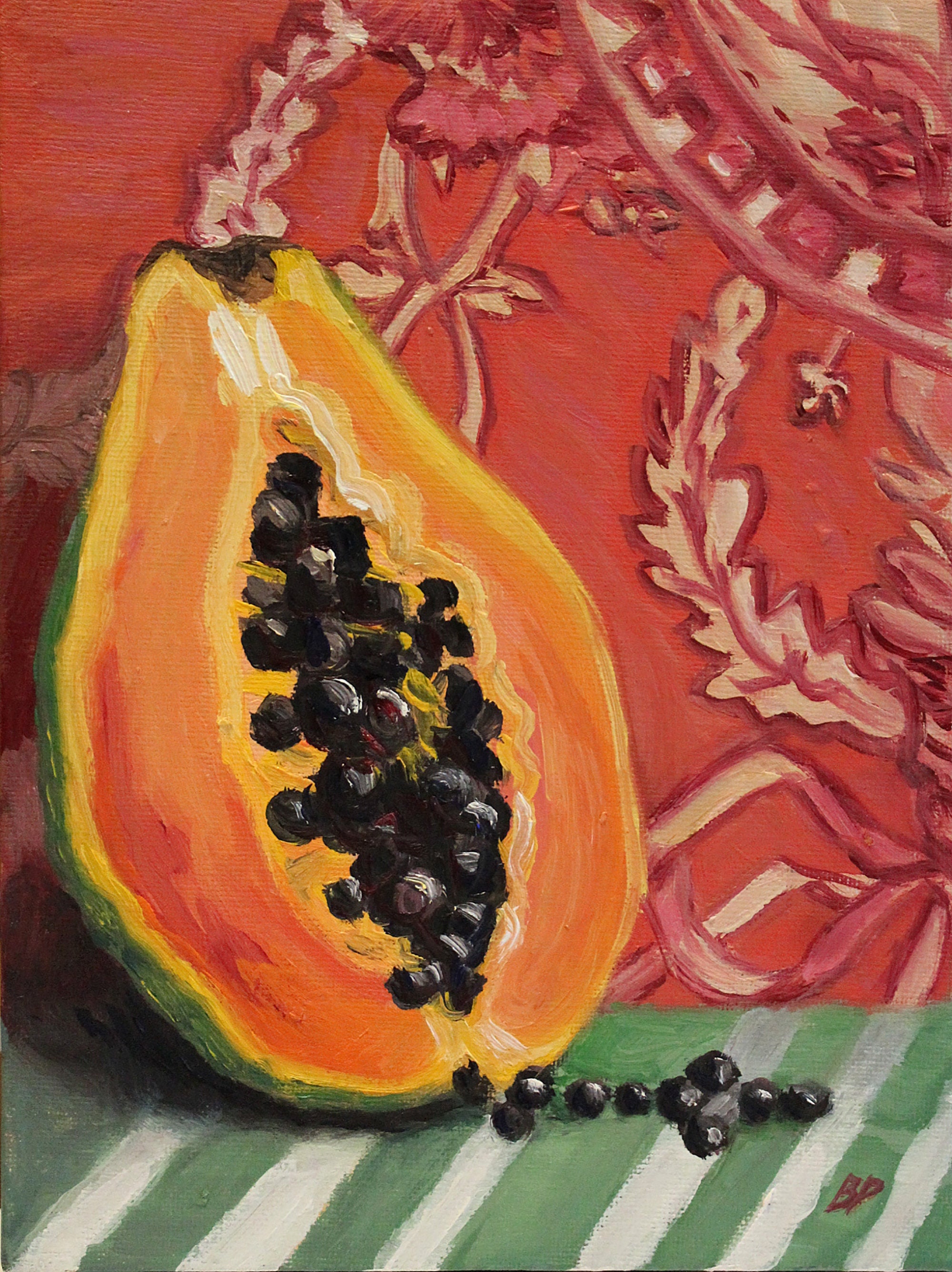 Papaya on Cloth Still Life Original Oil Painting - Etsy