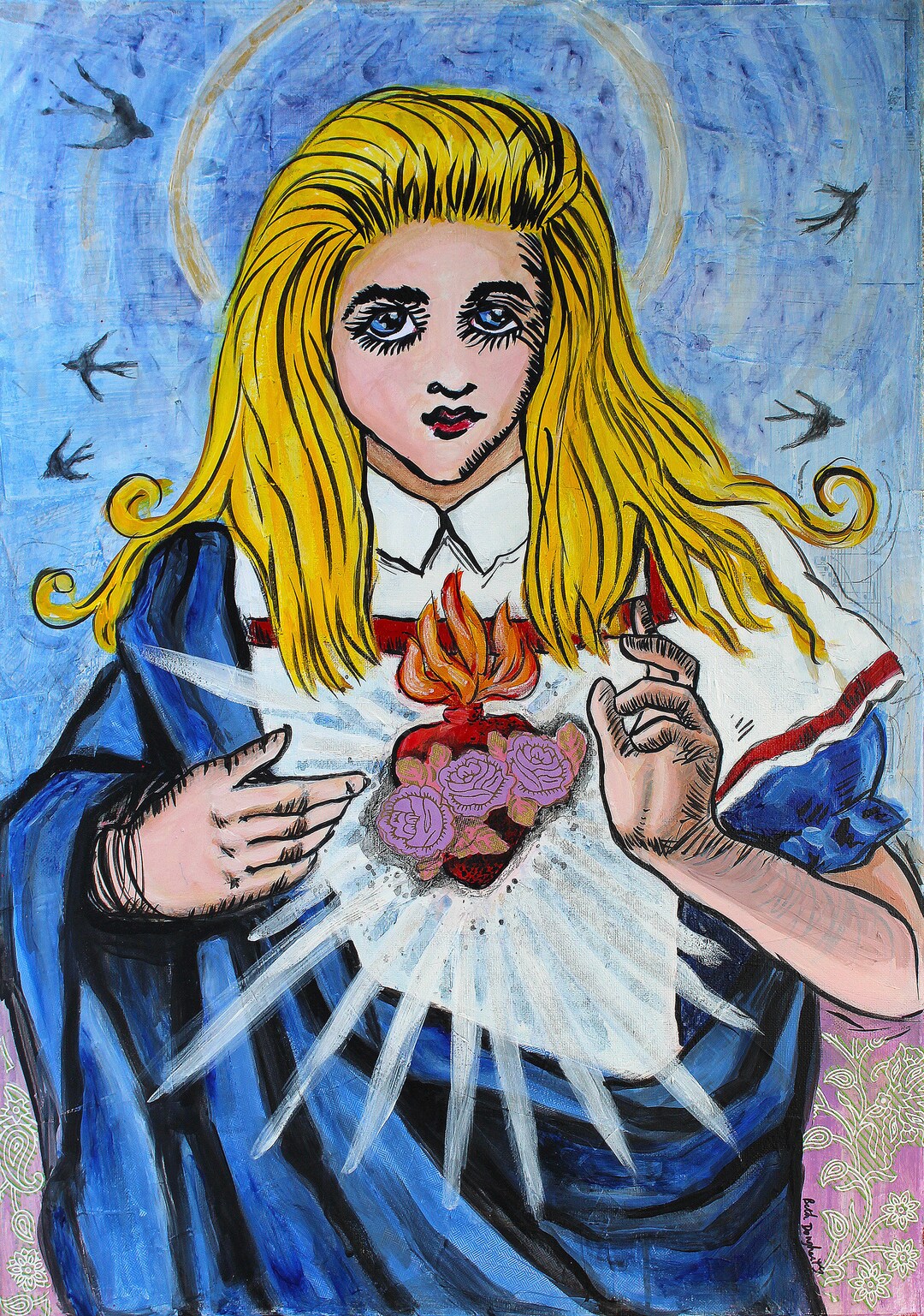 Alice in Wonderland Saint Alice Original Painting - Etsy