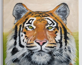 HOWLING TIGER Original Oil Painting by Grigor Velev - Etsy