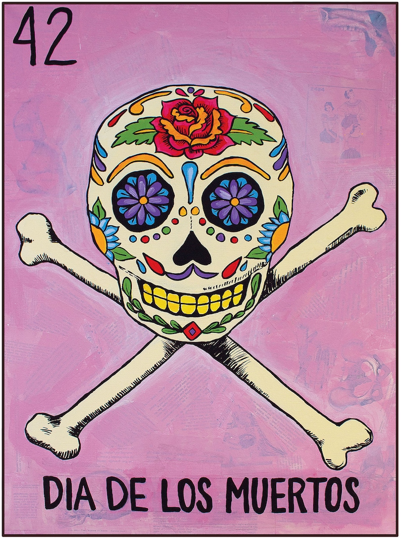Dia De Los Muertos Mexican Loteria Card Original Painting - Etsy