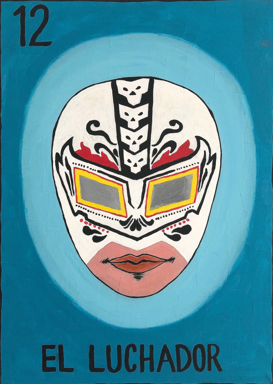 El Luchador Mexican Loteria Original Painting - Etsy