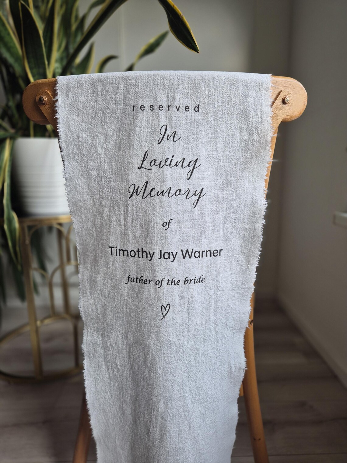 RESERVED IN MEMORY Chair Sign, Memorial Wedding Sign, Wedding Sign ...